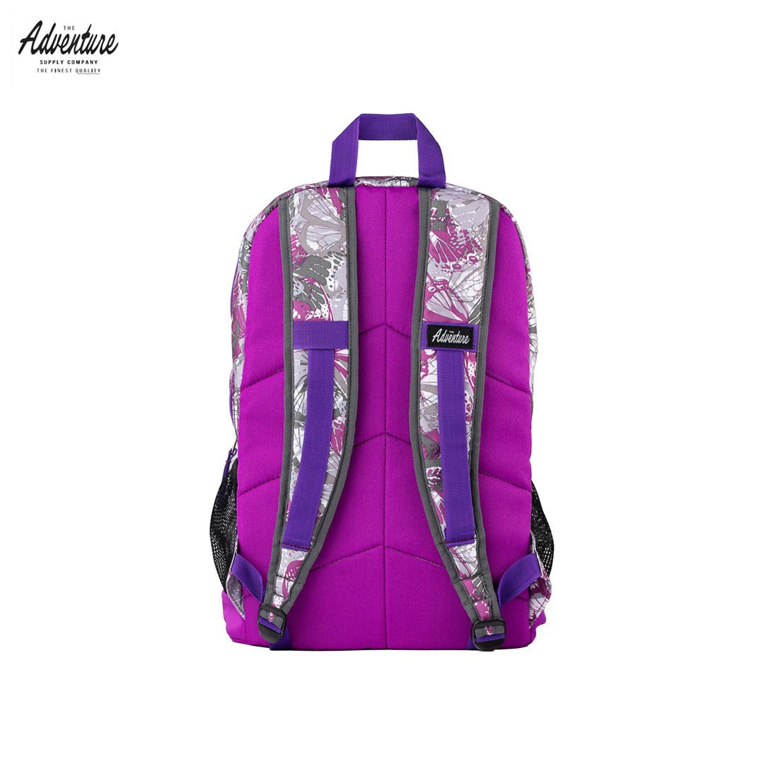 Adventure Backpack Jeremy Printed Violet Butterfly – The Adventure